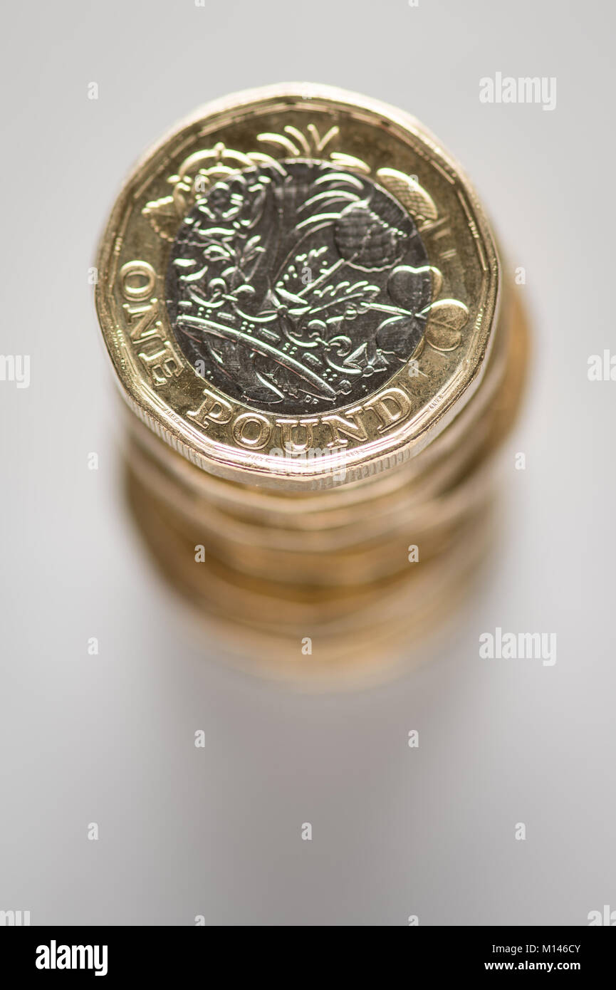 British one pound coins Stock Photo - Alamy