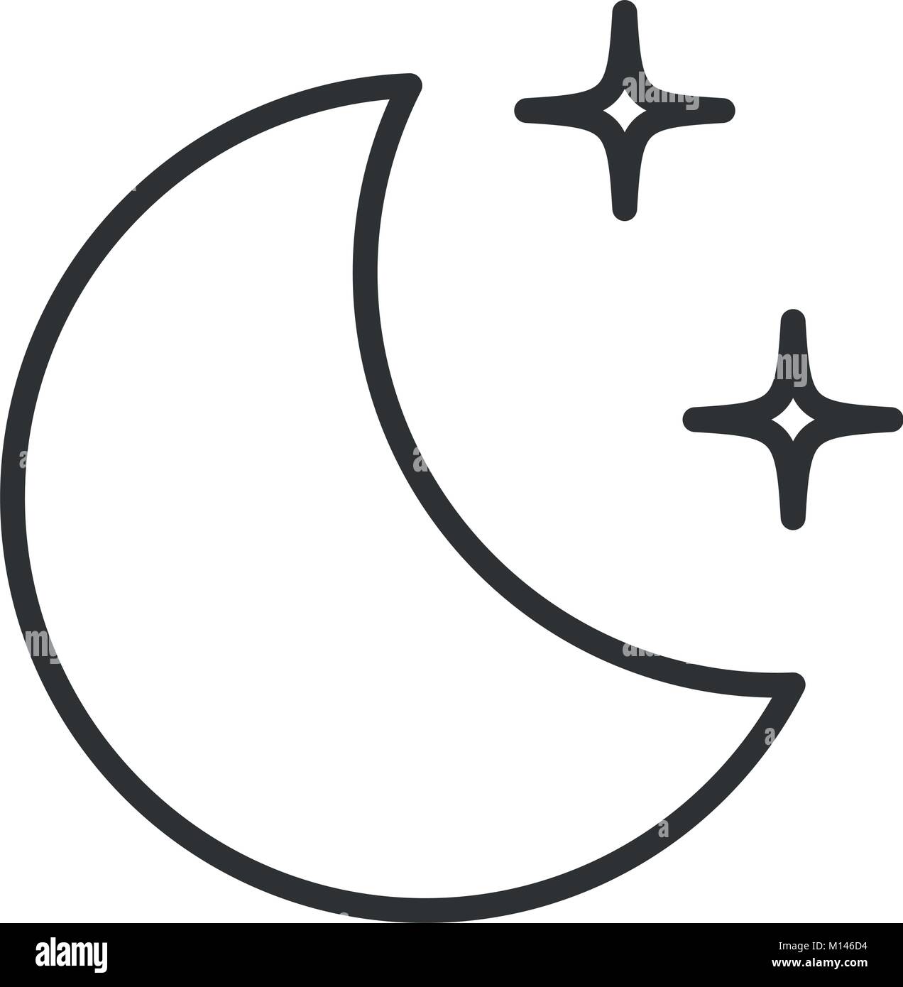 half moon with stars vector illustration design Stock Vector Image ...