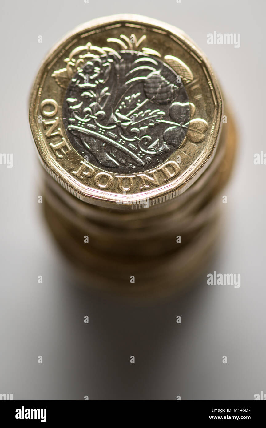 British one pound coins Stock Photo - Alamy
