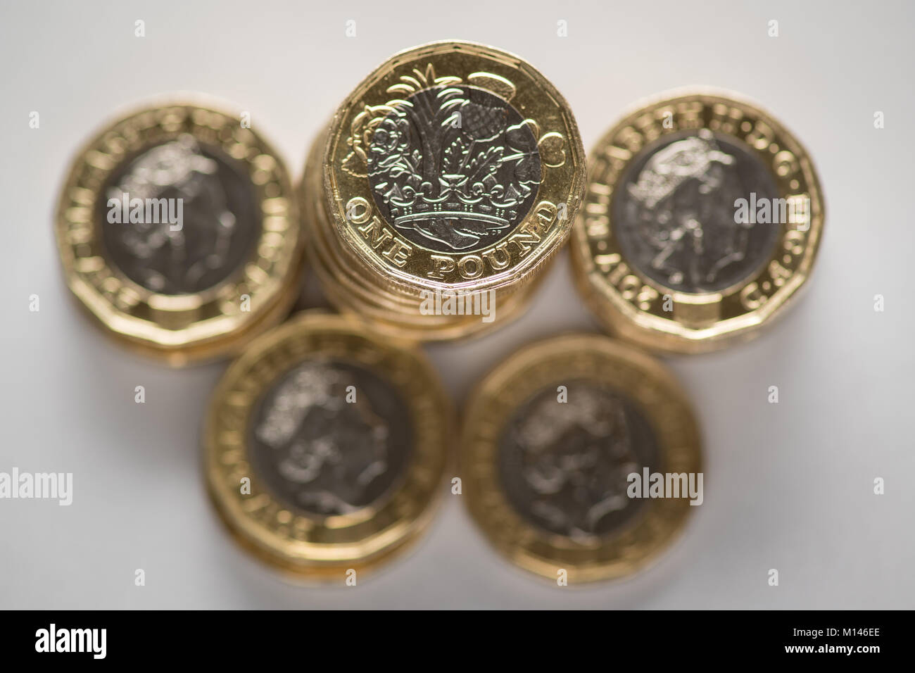 British one pound coins Stock Photo - Alamy