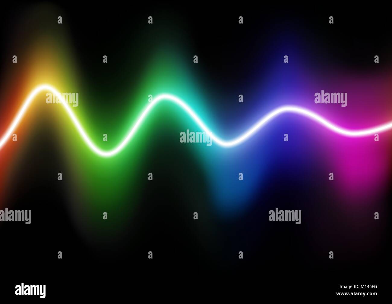 Rainbow Glowing Neon Wave Background Stock Vector Image & Art - Alamy