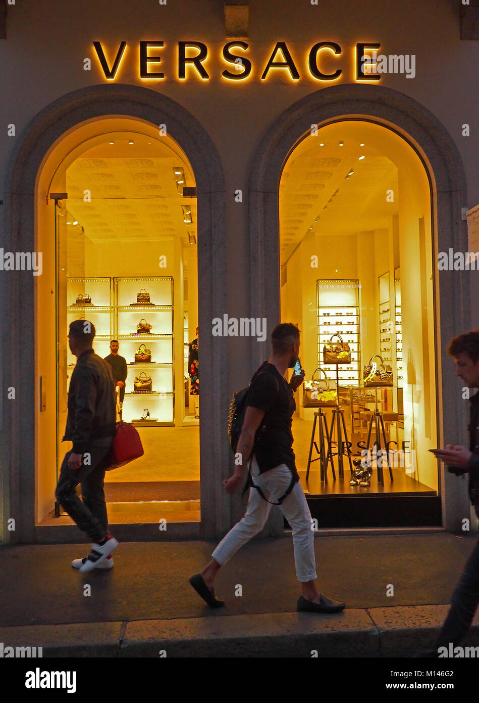 Versace shop via montenapoleone milano hi-res stock photography and ...