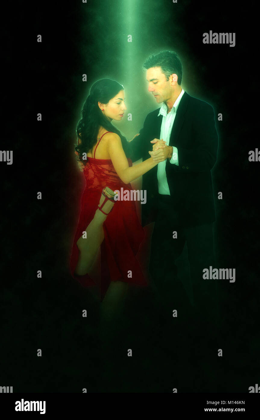 Digitally enhanced image of a Couple dances tango Stock Photo - Alamy