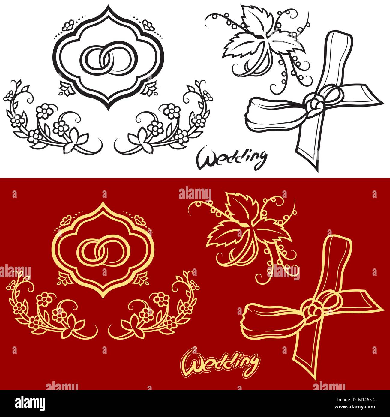 Wedding Design Elements Stock Vector Image & Art - Alamy