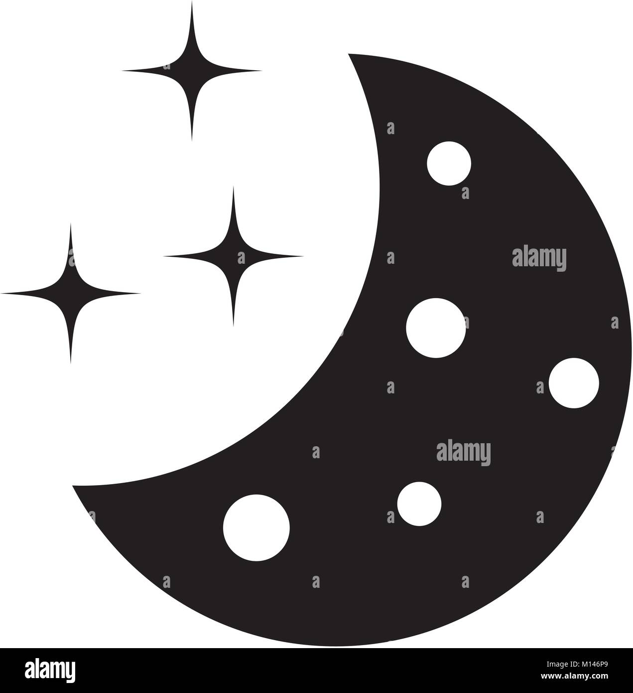 half moon with stars vector illustration design Stock Vector Image ...