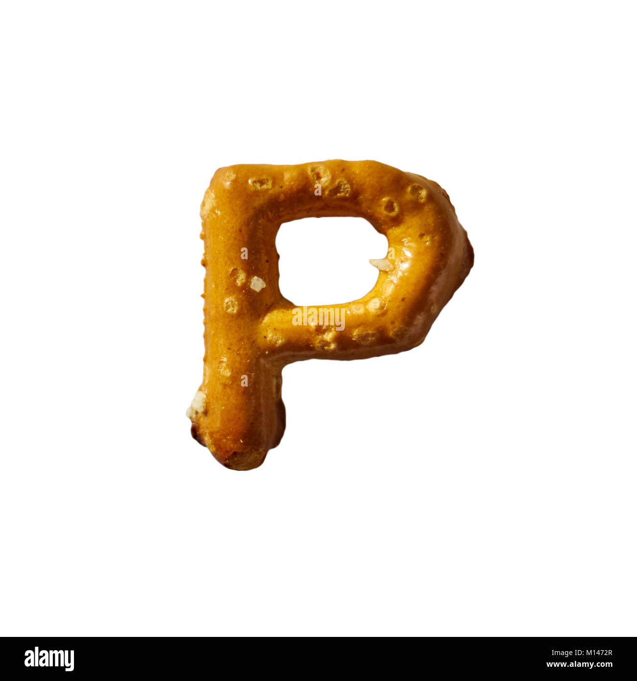 Pretzel Letter P Isolated On White Background Macro Shot Manually ...