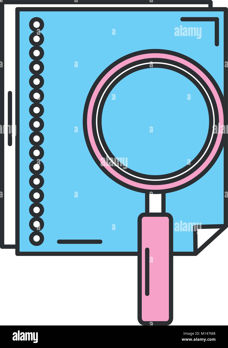 paper document with magnifying glass vector illustration design Stock ...