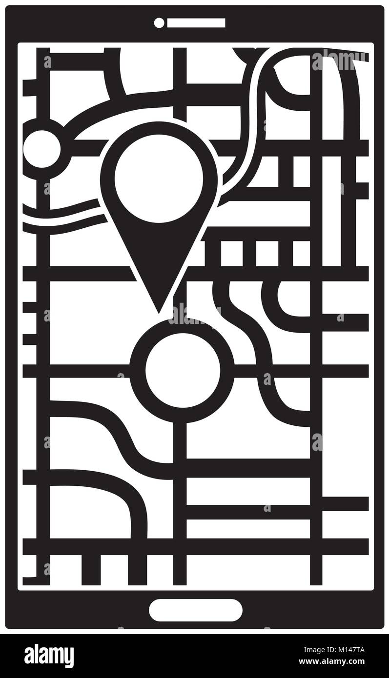 smartphone device with gps app vector illustration design Stock Vector ...