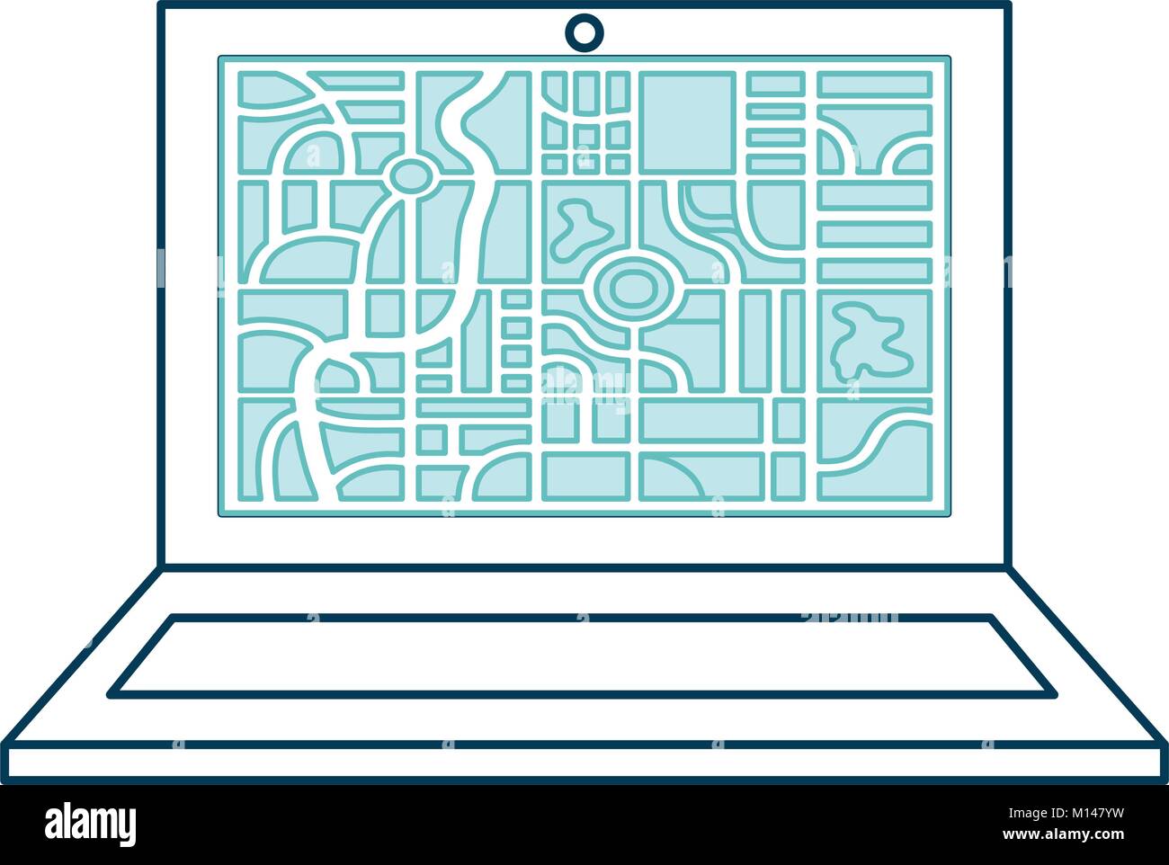laptop computer with gps application vector illustration design Stock ...