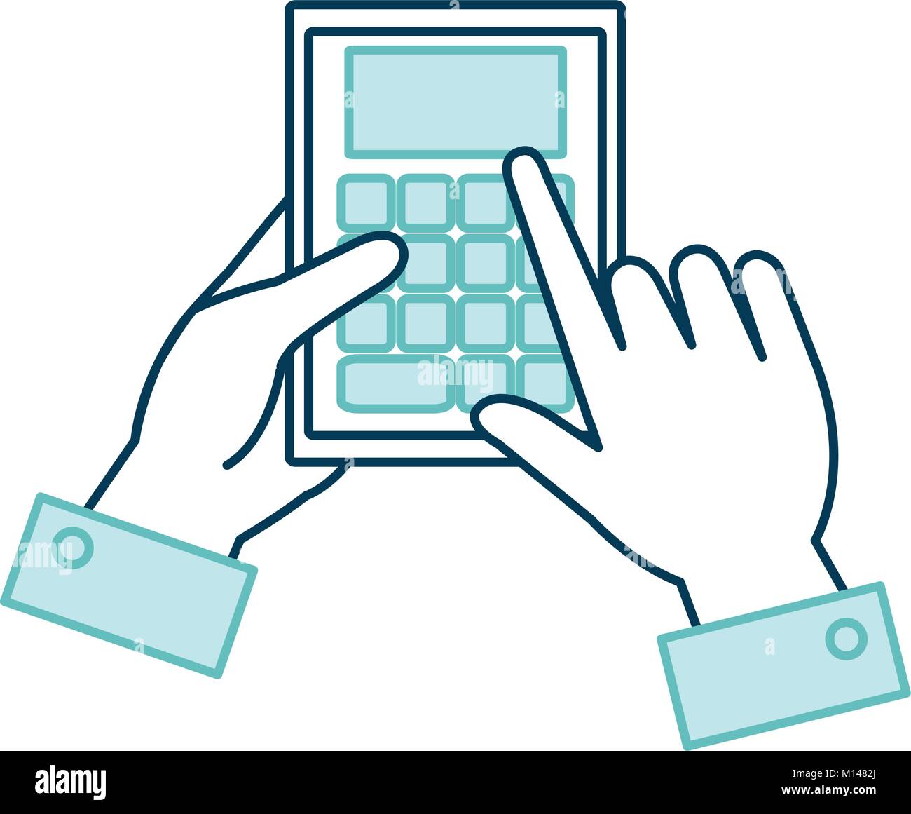 hands with calculator math isolated icon vector illustration design ...