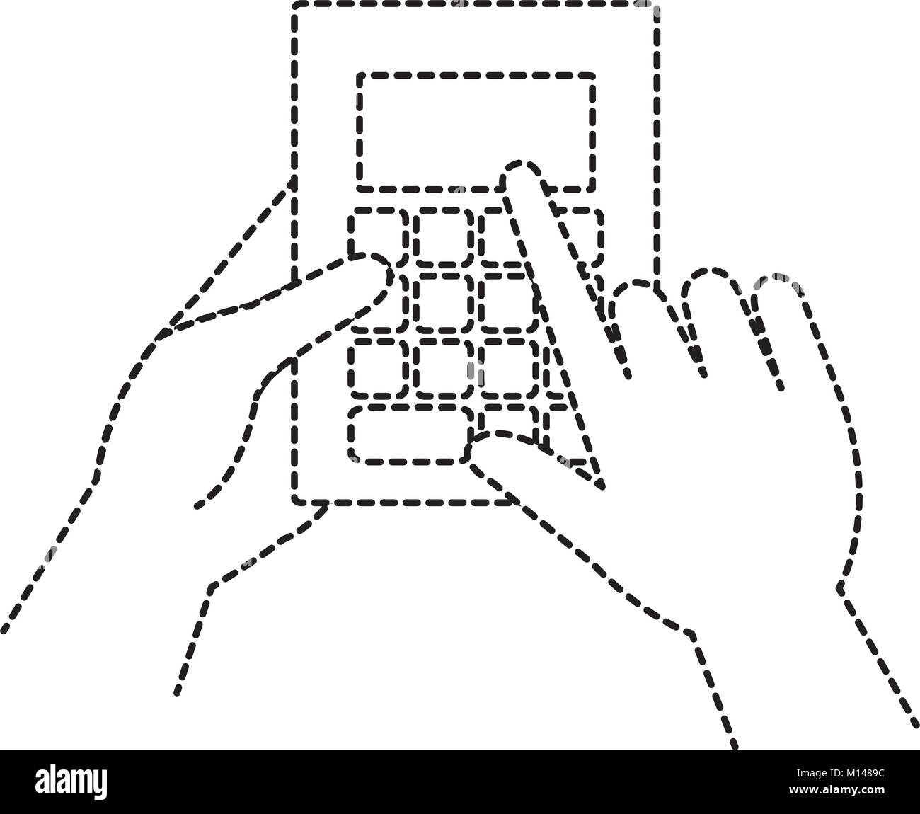 hands with calculator math isolated icon Stock Vector Image & Art - Alamy