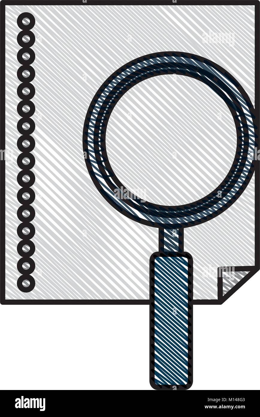 paper document with magnifying glass vector illustration design Stock ...