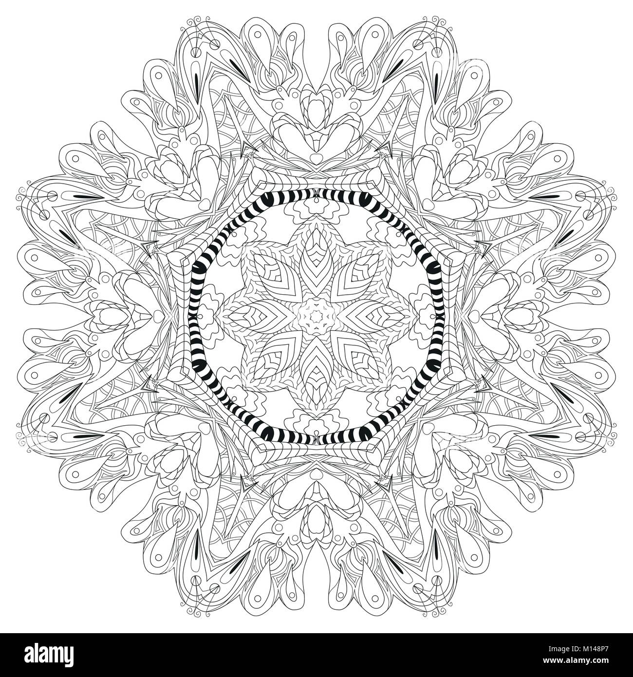 Vector Adult Coloring Book Textures. Hand-painted art design. Adult ...