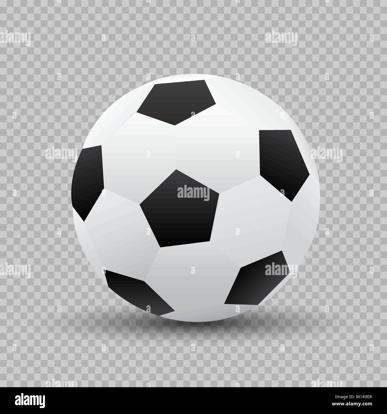 Soccer pentagon ball with shadow on transparent background. Classic ...