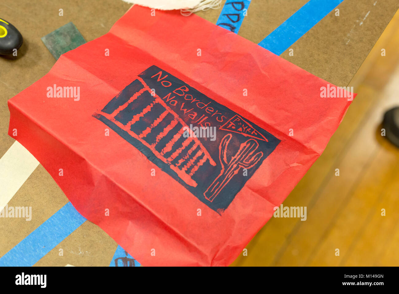 Tucson, Arizona - Participants in a workshop learn block printing ...