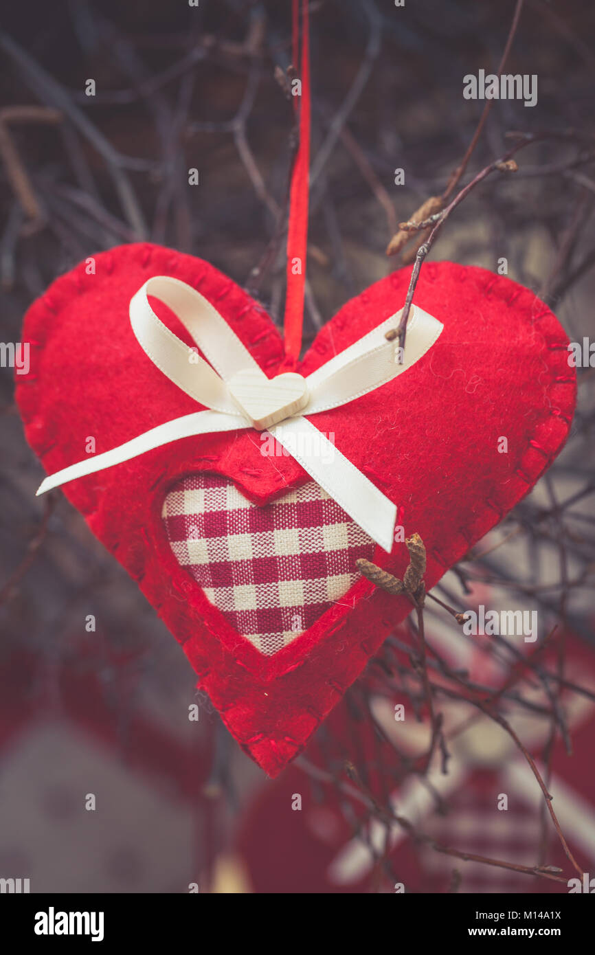 Handcrafted fabric heart hanging hi-res stock photography and images ...