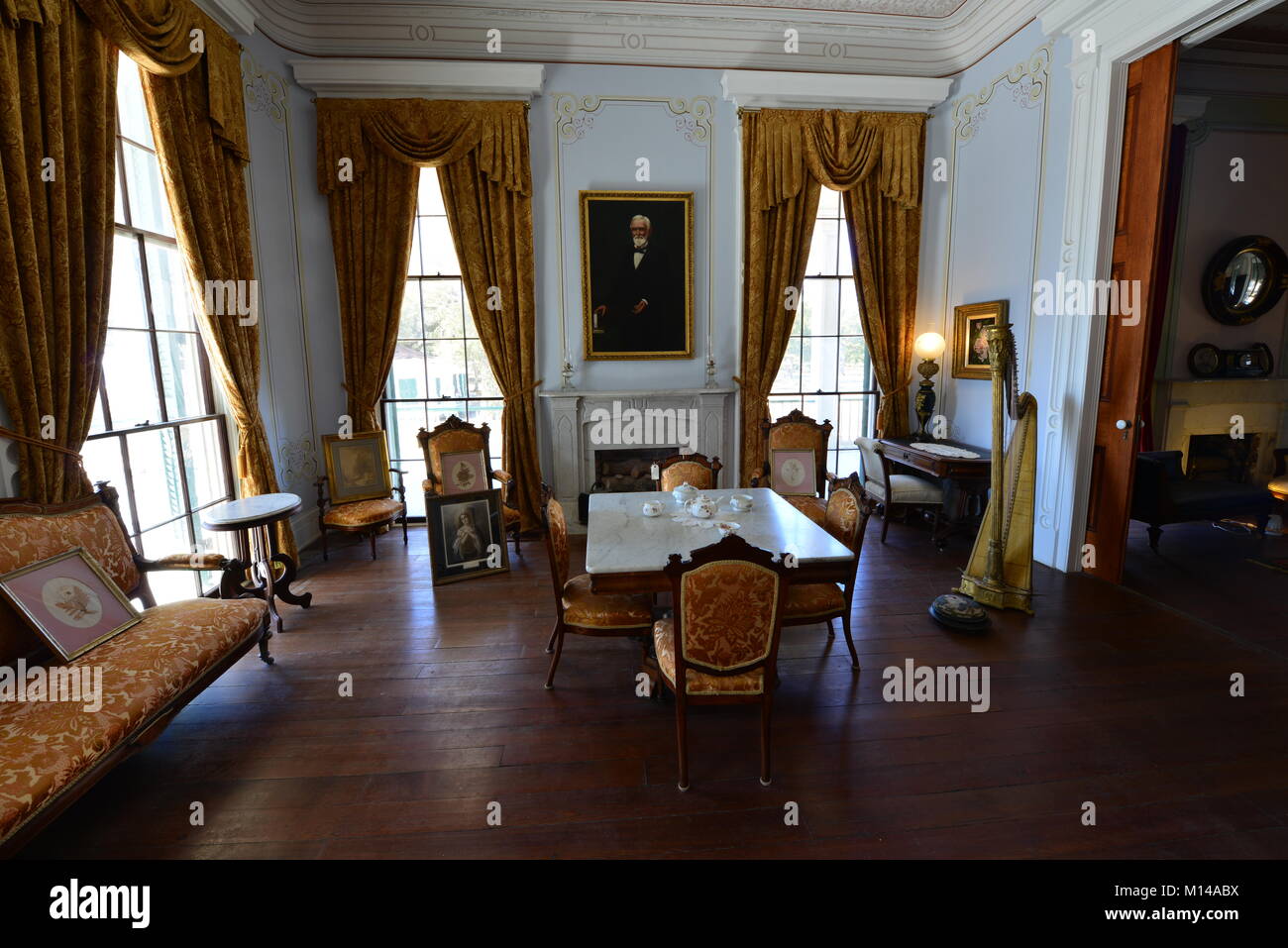 The inside of the home of Jefferson Davis at Biloxi Stock Photo - Alamy