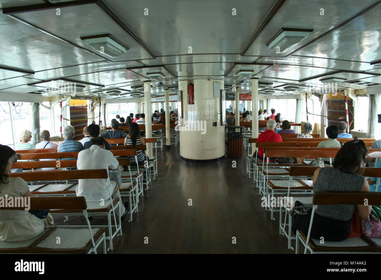 VICTORIA HARBOUR, HONG KONG - OCTOBER 4 2007: Inside Ferry Ship in ...