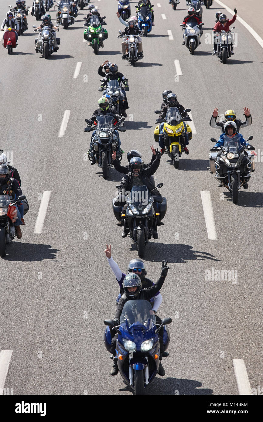 Motorcycle riders on the road. Transportation background. Fun Stock ...