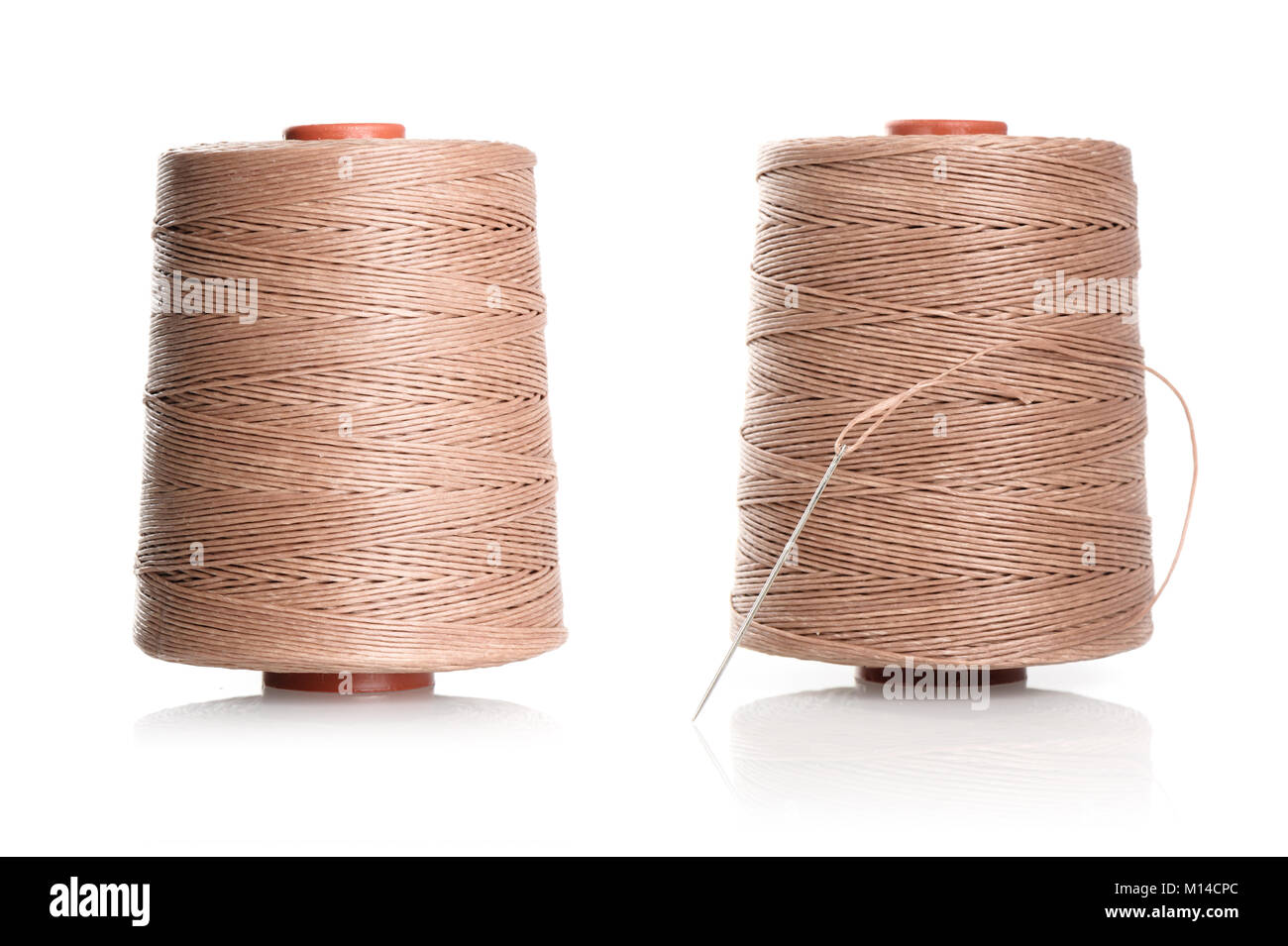 brown waxed thread for hand stitching leather Stock Photo - Alamy