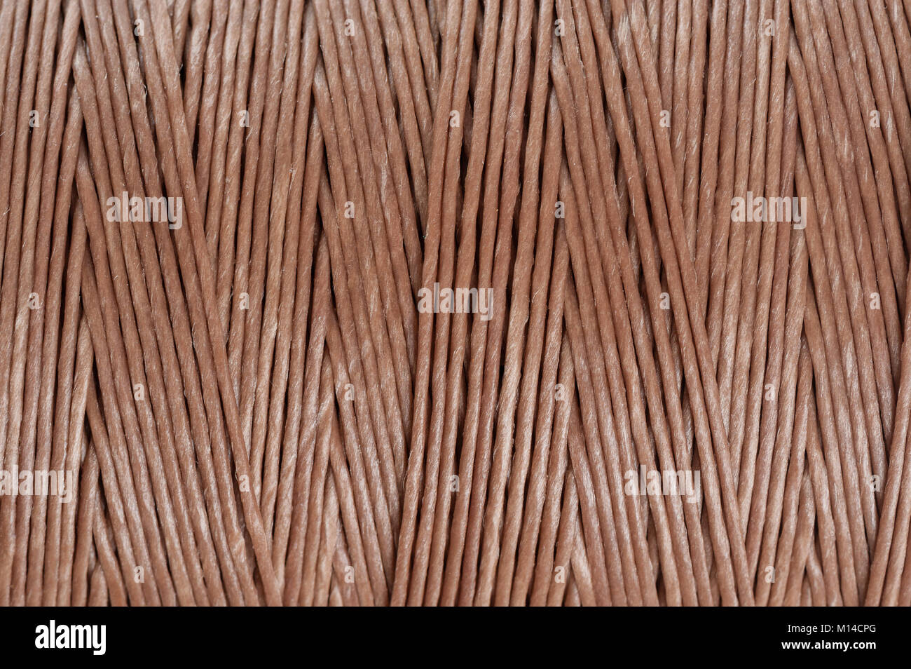 closeup brown waxed thread for hand stitching leather Stock Photo - Alamy