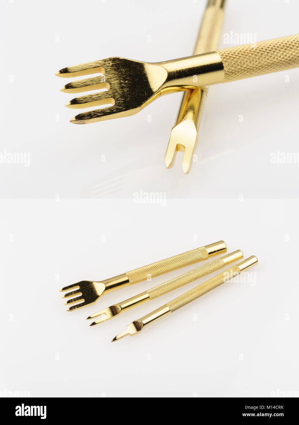 The pricking irons for hand stitching leather Stock Photo - Alamy