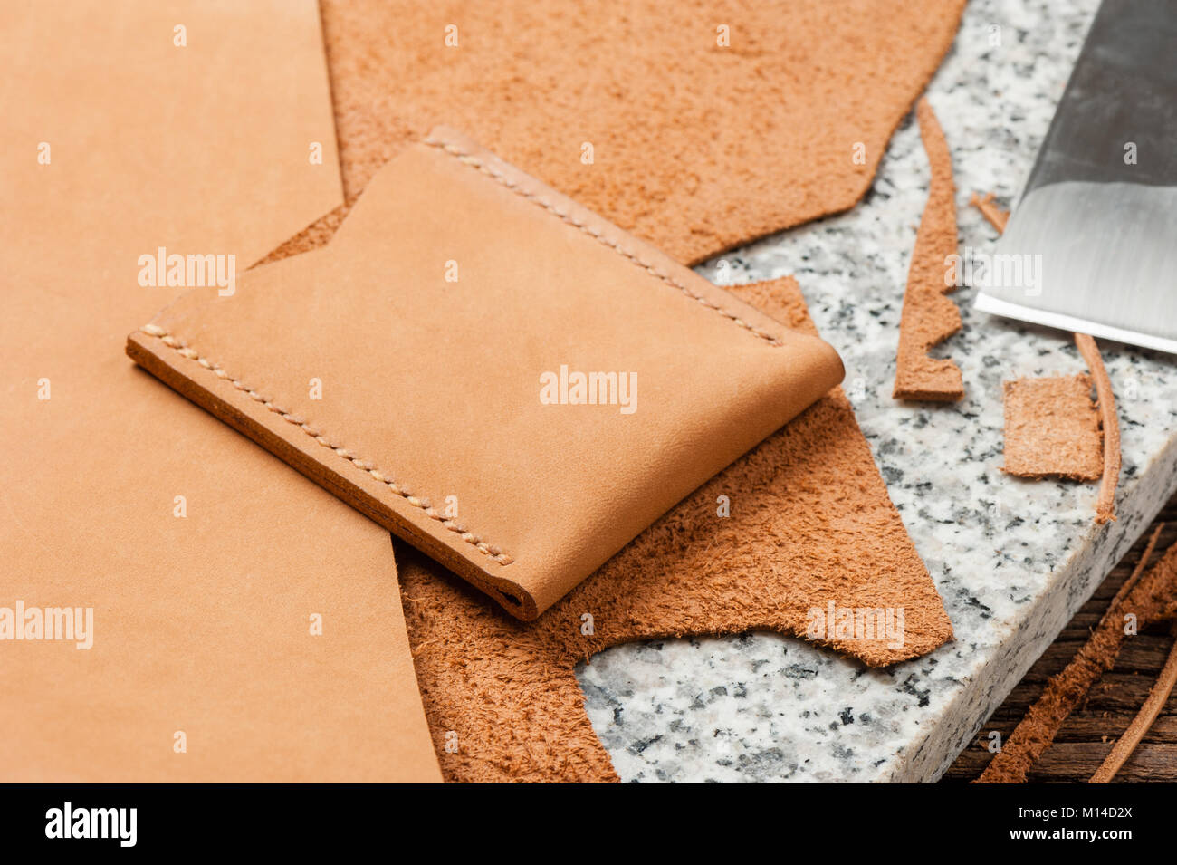 product from nubuck leather, closeup details of brown nubuck leather ...