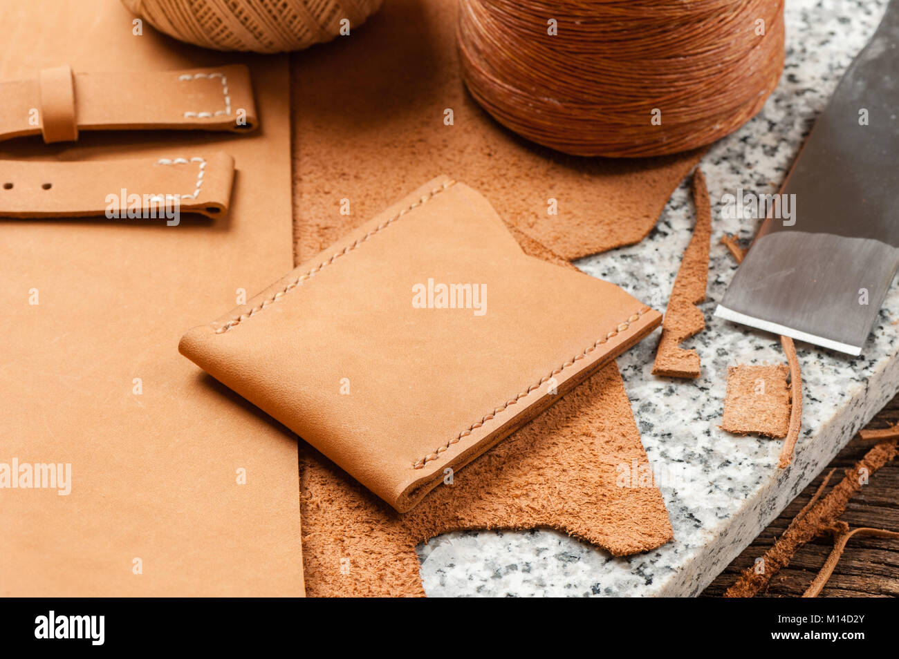 product from nubuck leather, closeup details of brown nubuck leather ...