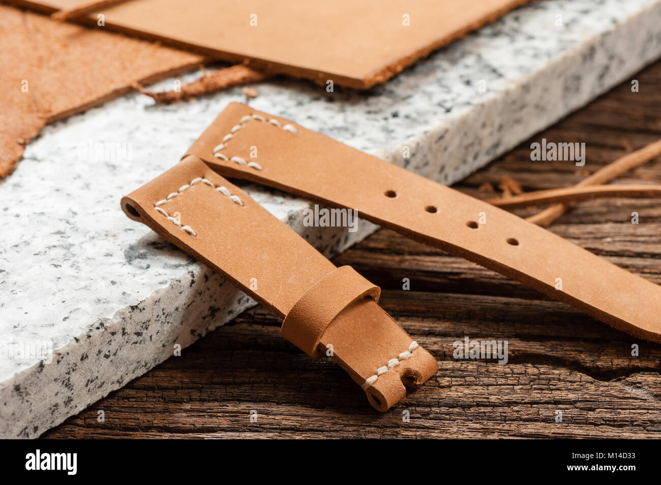 product from nubuck leather, closeup details of brown nubuck leather ...