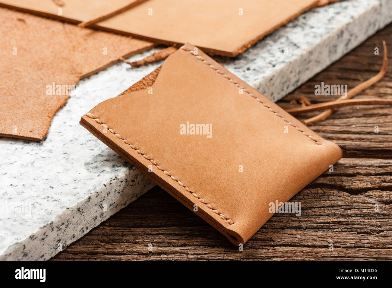 product from nubuck leather, closeup details of brown nubuck leather ...