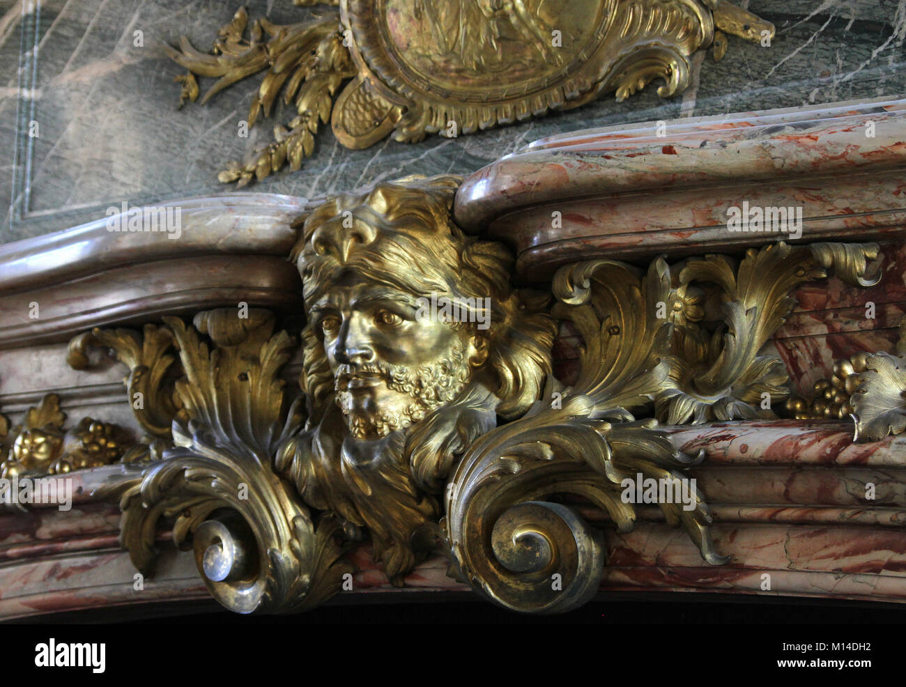 Head of Hercules carved into Hercules Salon Fireplace Mantel ...