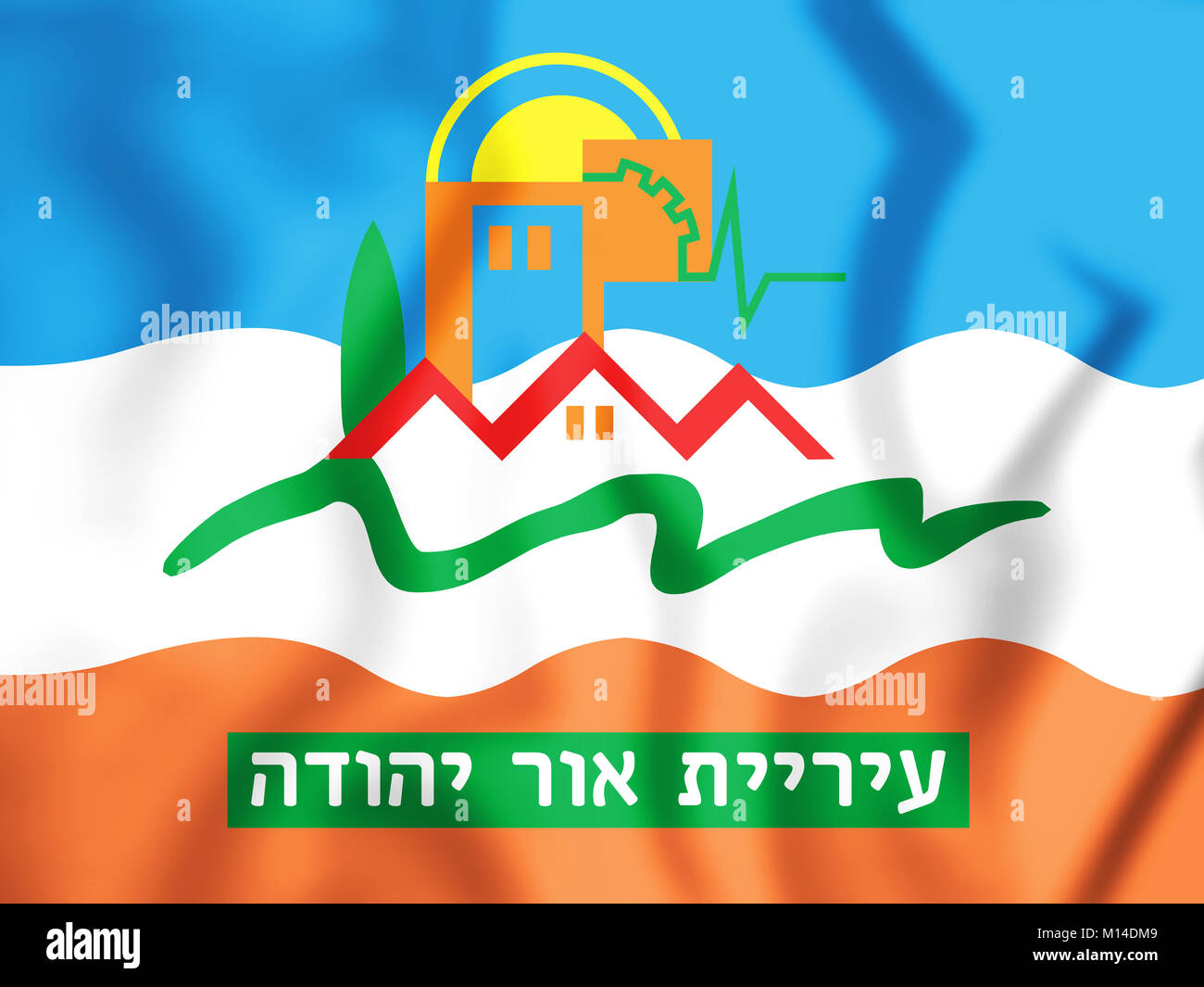3D Flag of Or Yehuda, Israel. 3D Illustration Stock Photo - Alamy