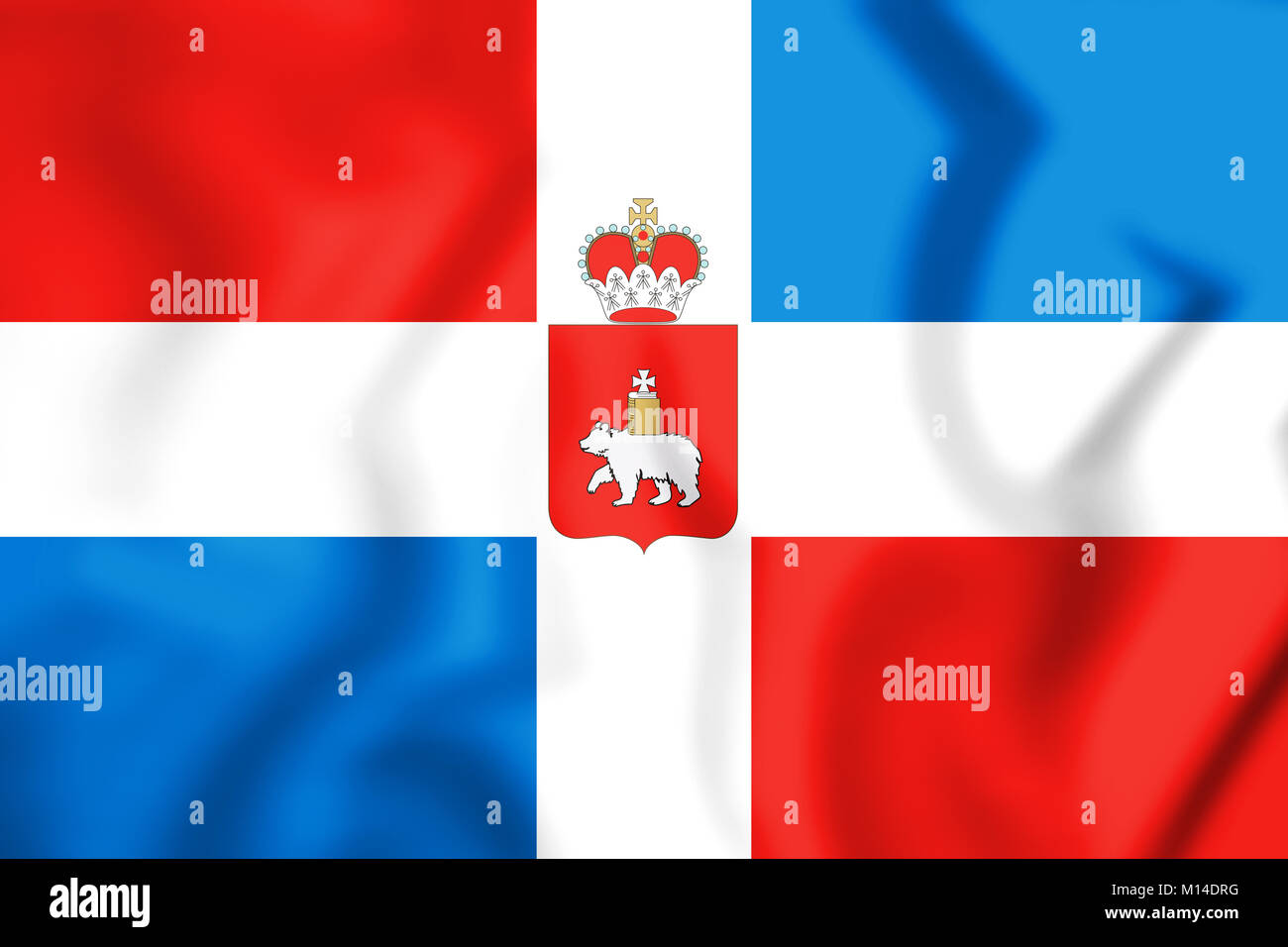 3D Flag of Perm Krai, Russia. 3D Illustration Stock Photo - Alamy