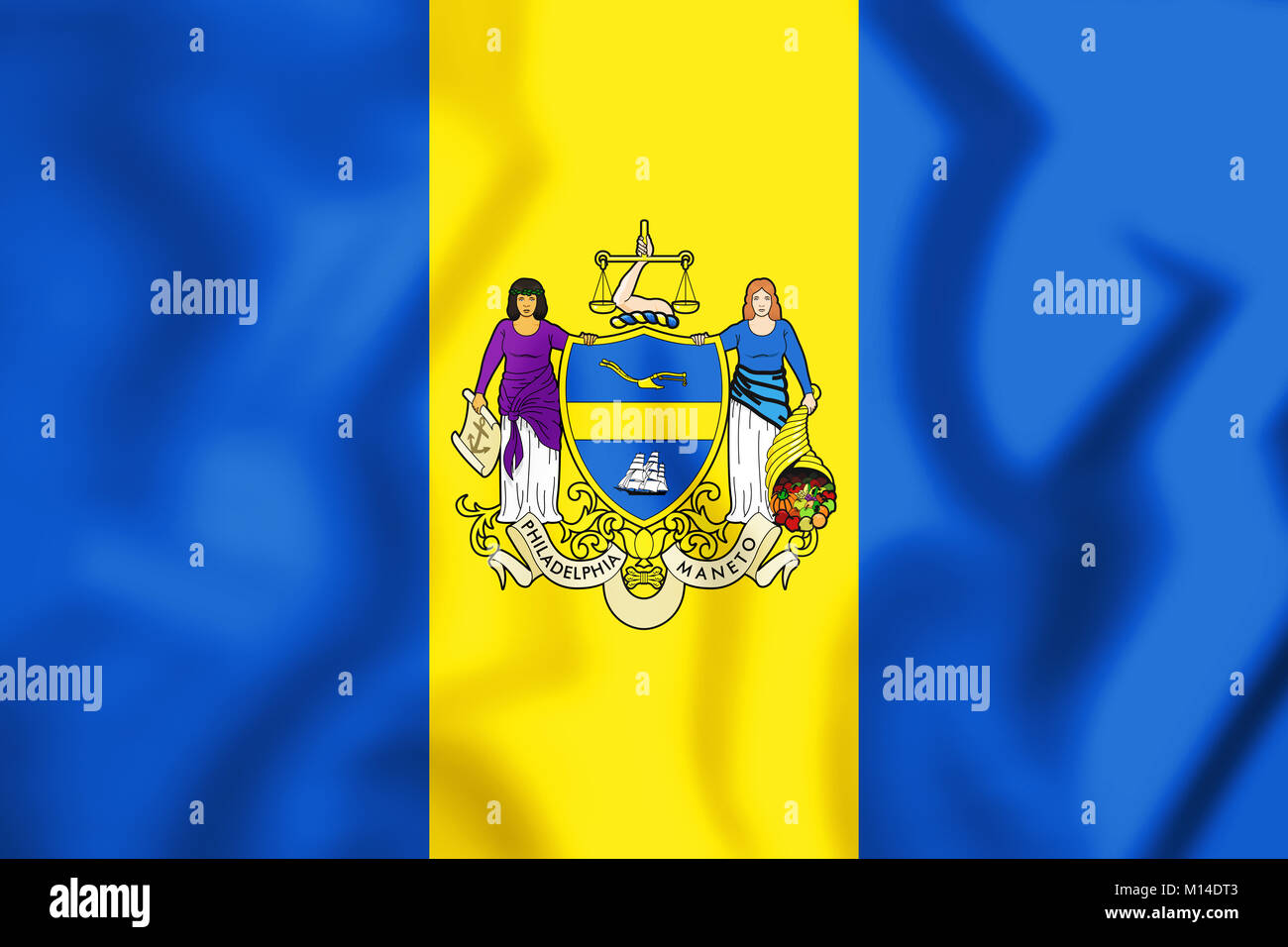 3D Flag of Philadelphia (Pennsylvania), USA. 3D Illustration Stock ...