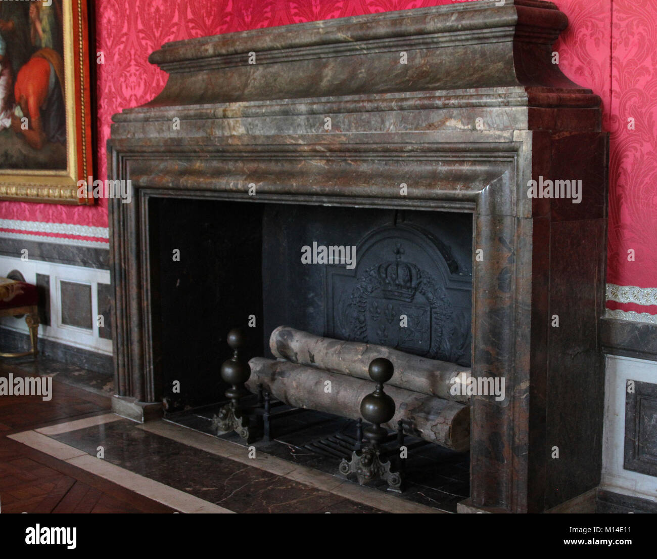 The Mars Salon fireplace, Versailles Palace, Ile-De-France, France ...