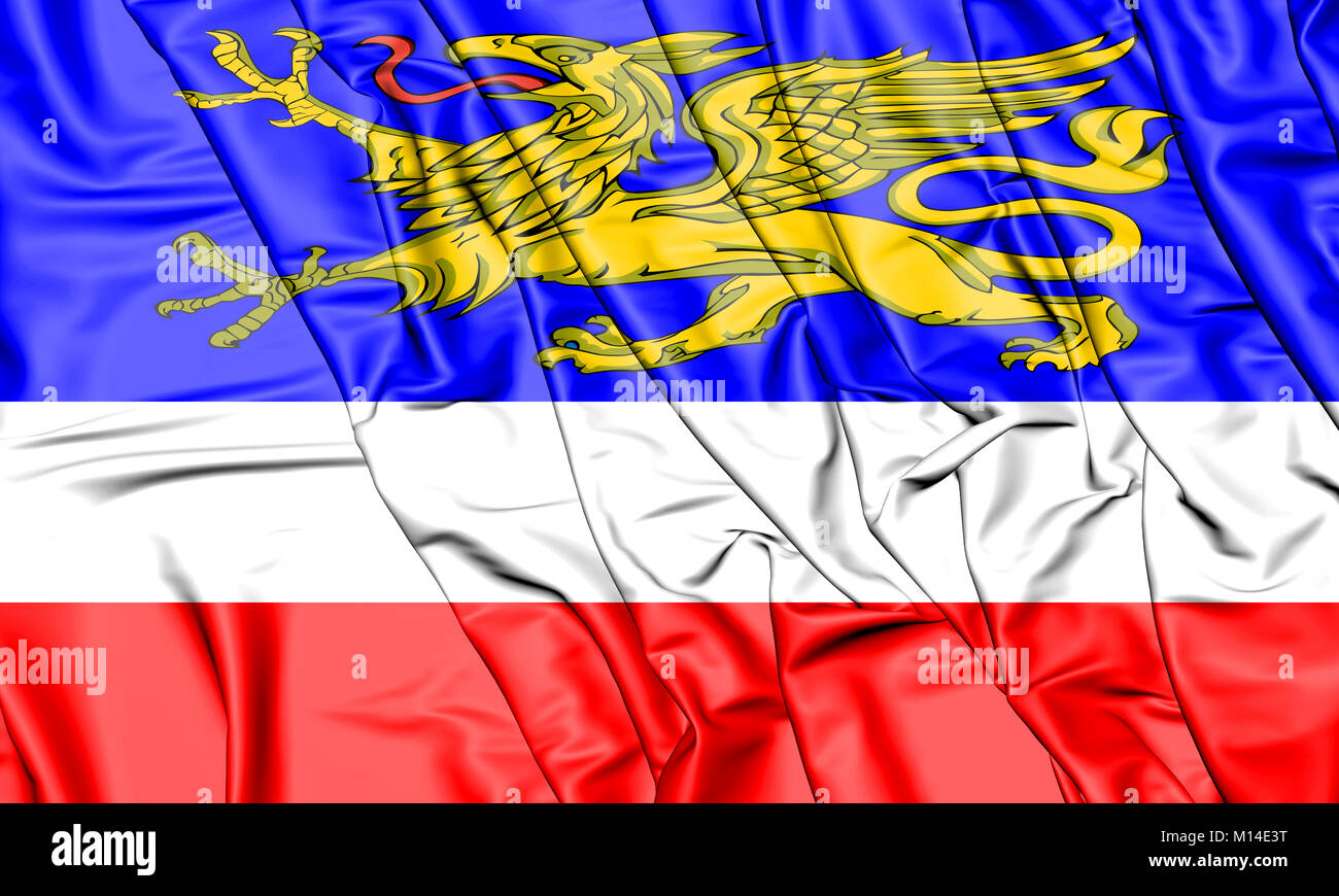 3D Flag of Rostock, Germany. 3D Illustration Stock Photo - Alamy