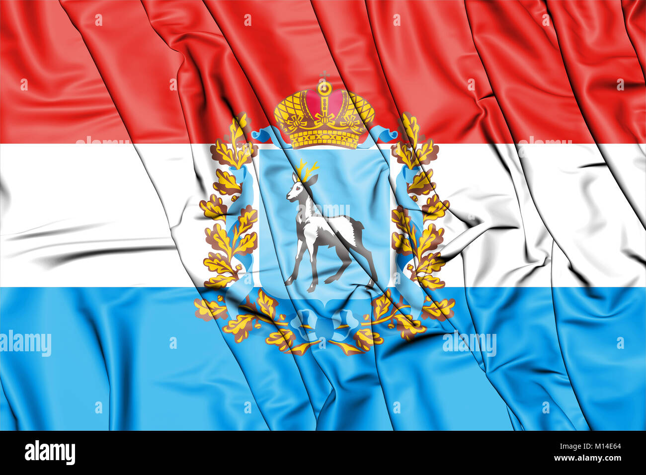 3D Flag of Samara Oblast, Russia. 3D Illustration Stock Photo - Alamy
