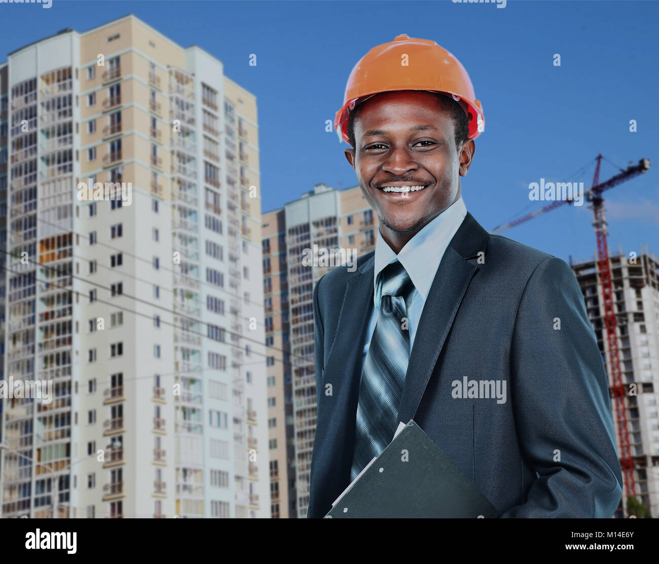 Attractive young african construction manager hi-res stock photography ...