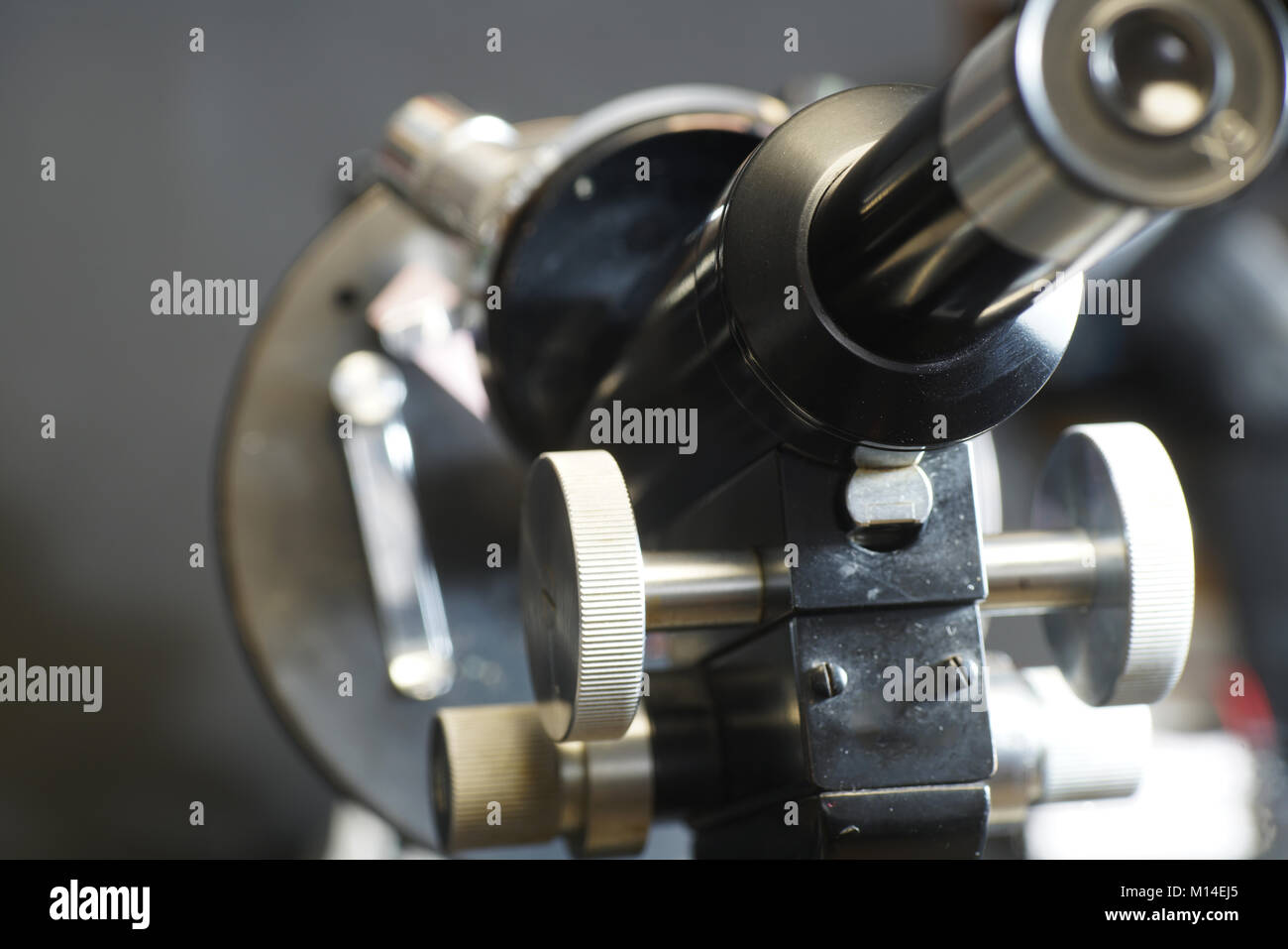 Microscope and test tubes photographed in the studio Stock Photo - Alamy