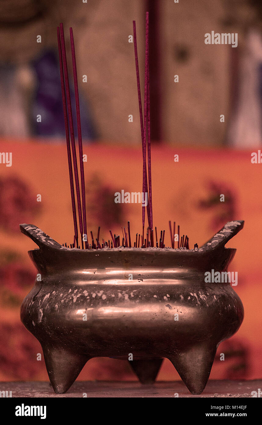 incense in the buddhist temple, china Stock Photo - Alamy