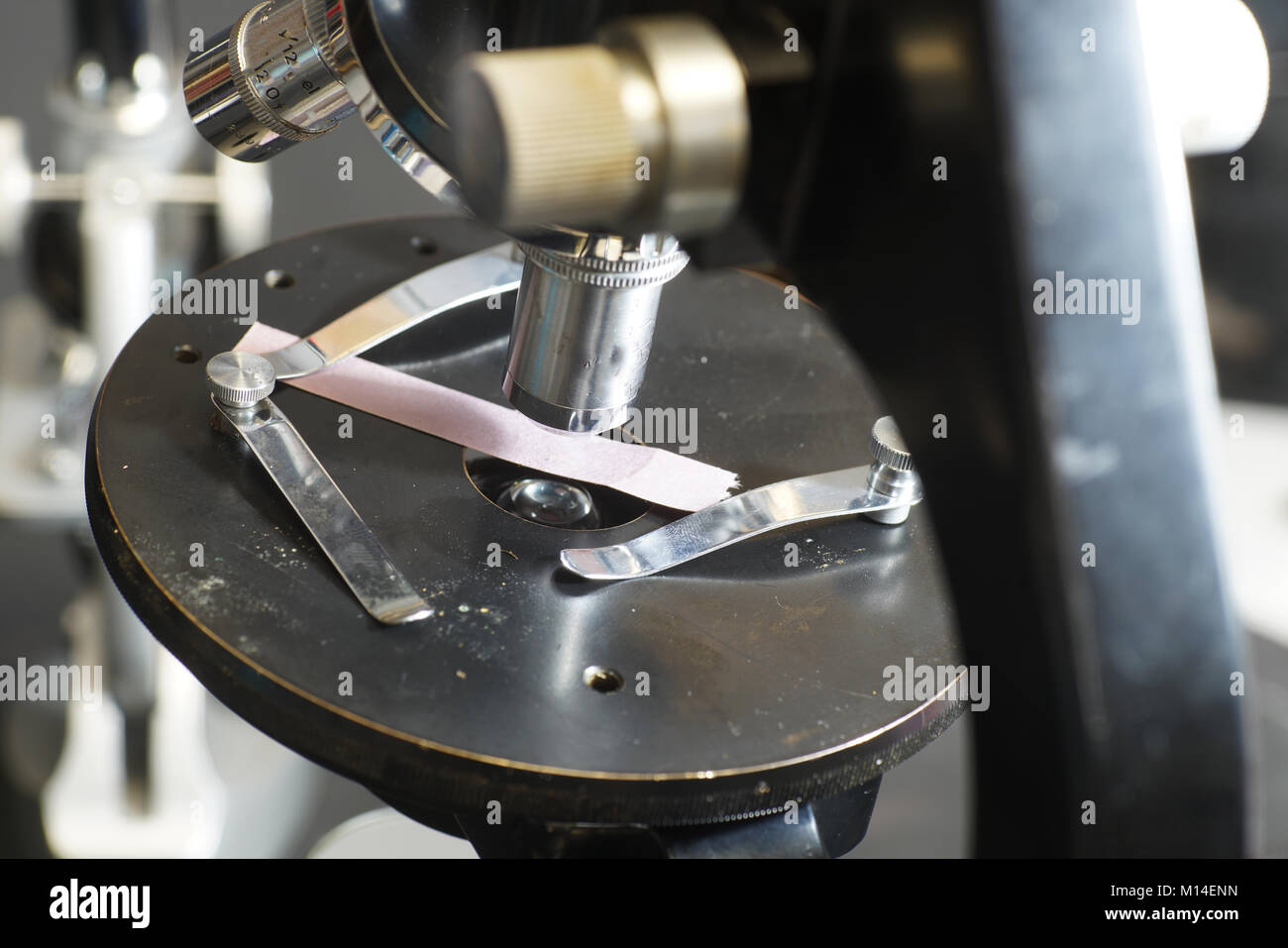 Microscope and test tubes photographed in the studio Stock Photo - Alamy