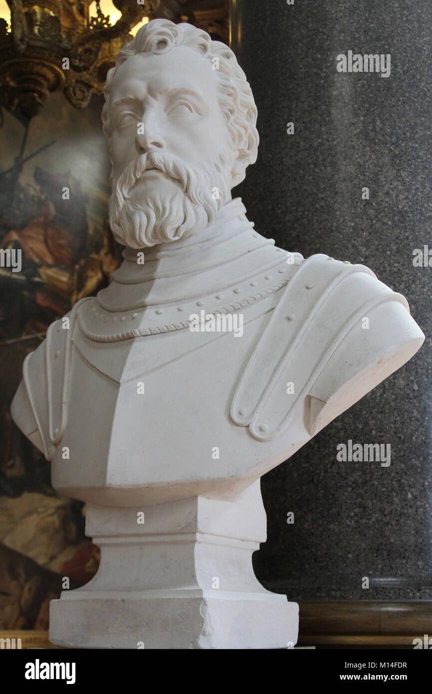 Marble bust of French Marshal Pierre Strozzi by Jean-Jacques Flatters ...