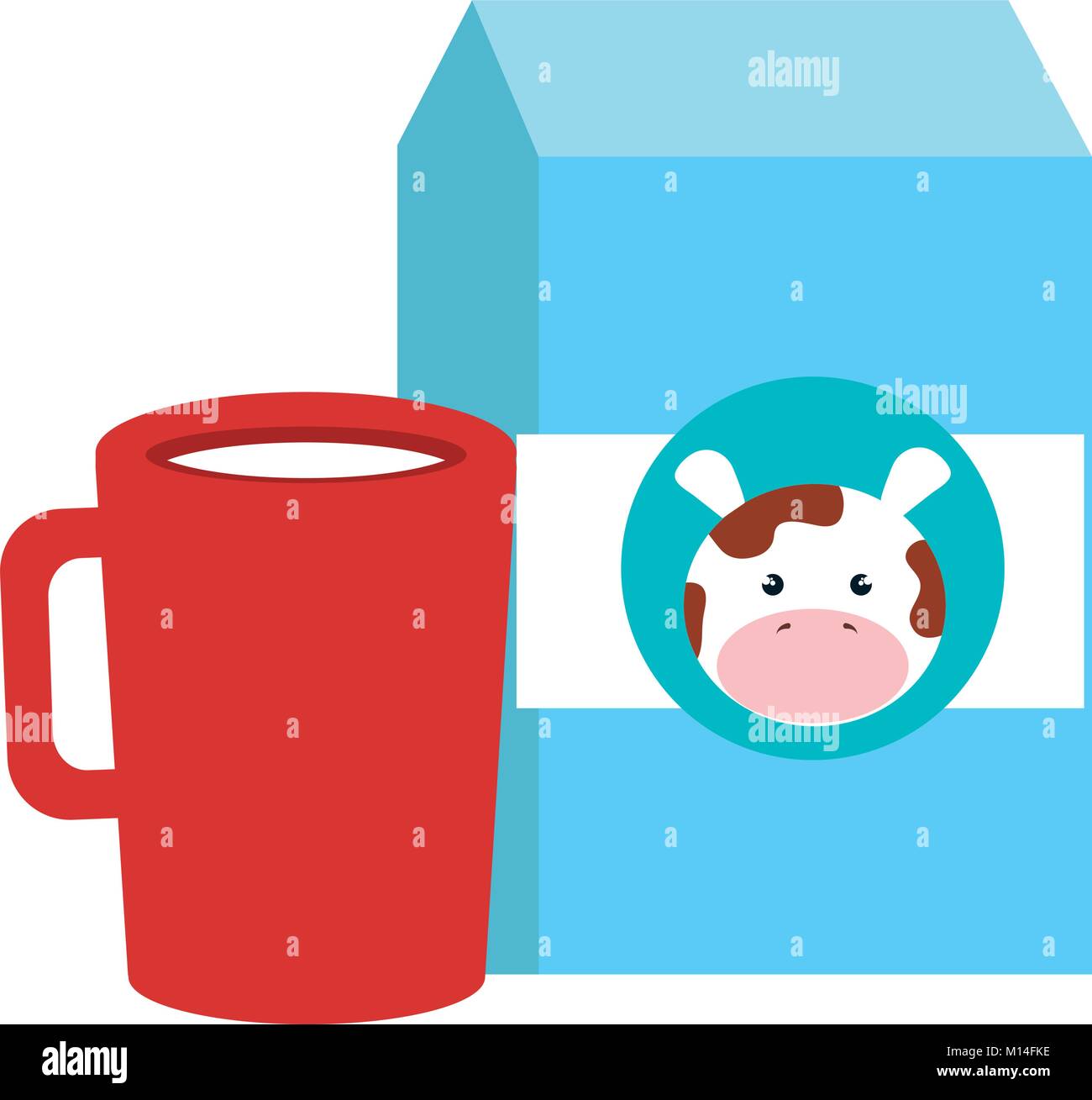 coffee cup with milk box vector illustration design Stock Vector Image ...