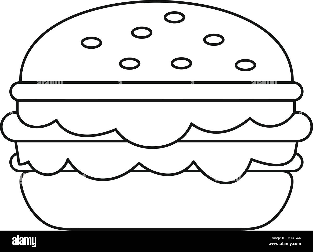 Burger icon outline Stock Vector Image & Art - Alamy