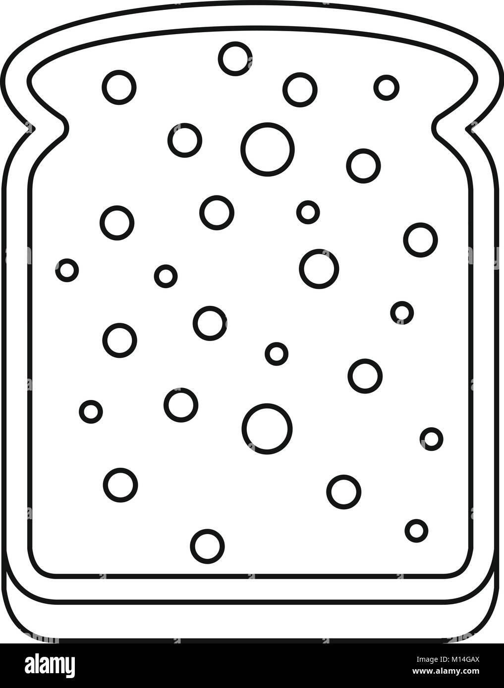 Slice of white bread icon outline Stock Vector Image & Art - Alamy