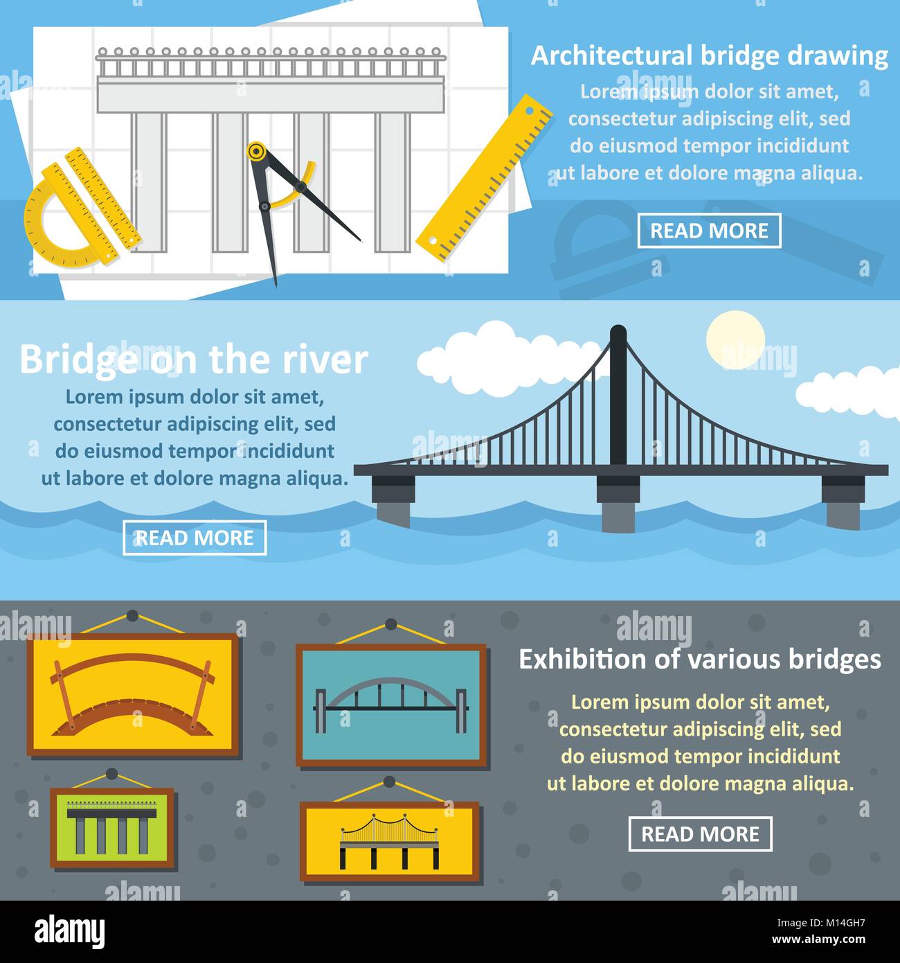 Curved river bridge Stock Vector Images - Alamy