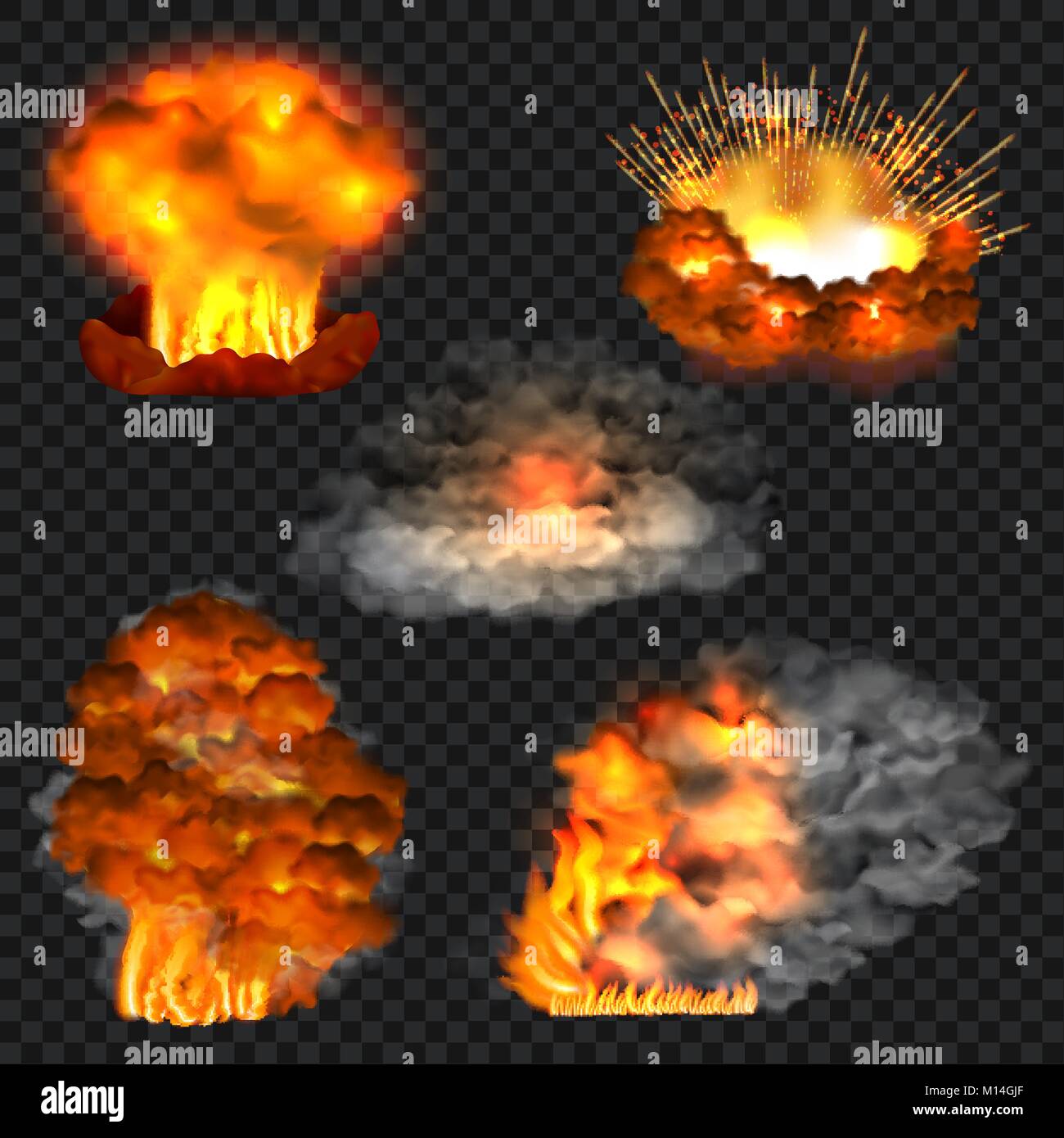 Explosion isolated set, realistic style Stock Vector Image & Art - Alamy