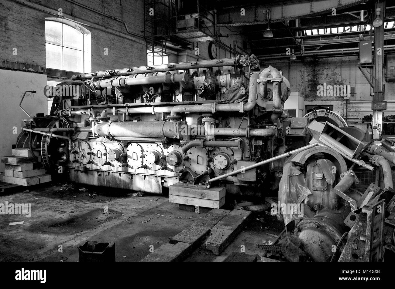 The large engine block from a diesel locomotive Stock Photo - Alamy