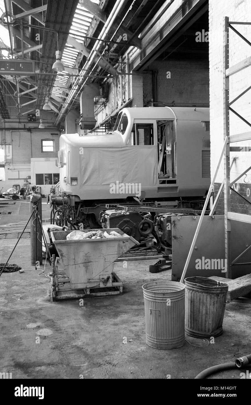 Diesel locomotive inside Old Oak Common Depot in London Stock Photo - Alamy