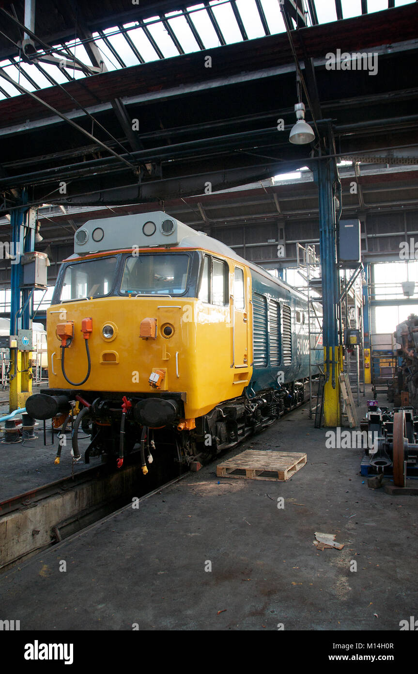 Diesel locomotive inside Old Oak Common Depot in London Stock Photo - Alamy